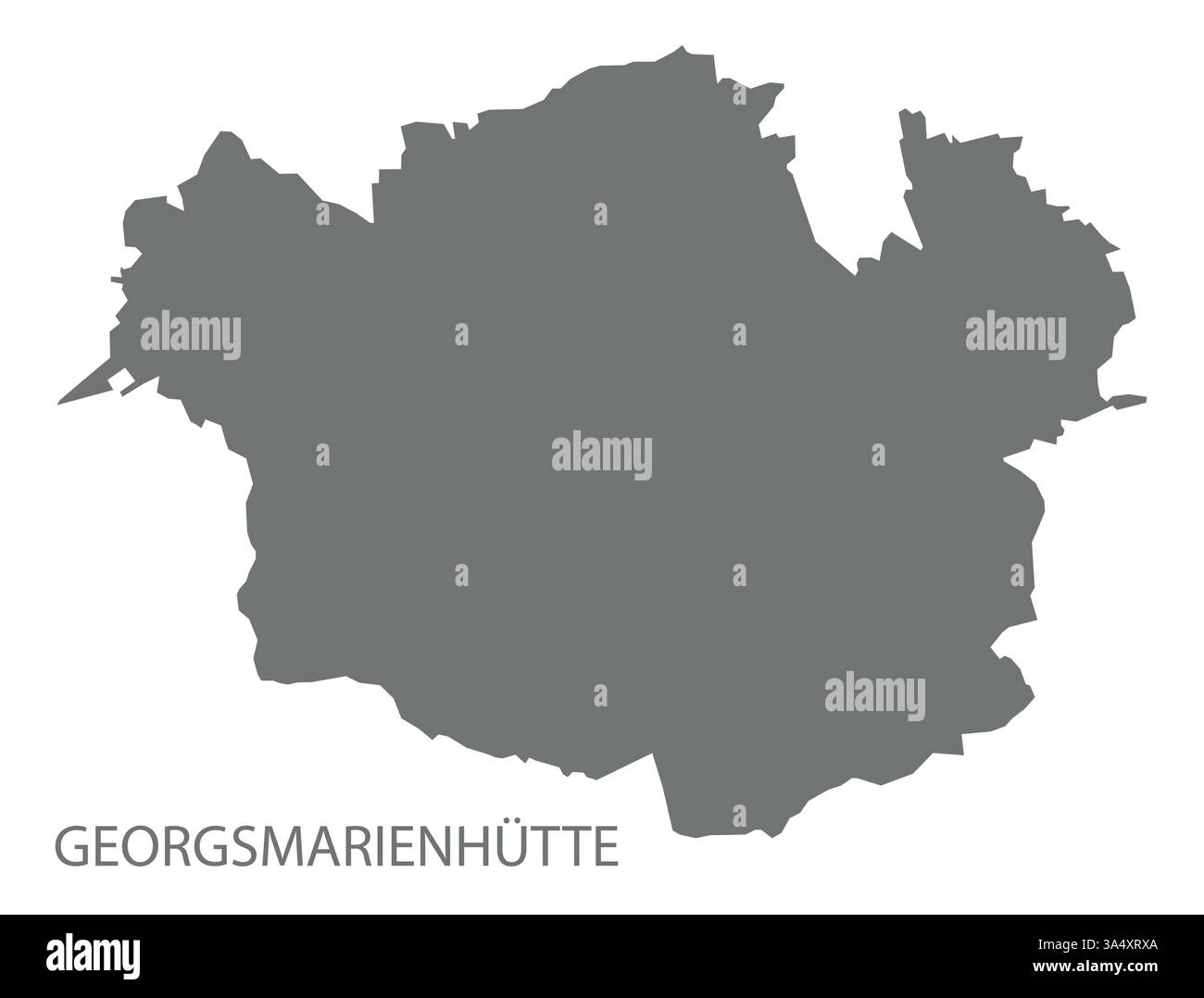 Georgsmarienhuette city map with boroughs grey illustration silhouette shape Stock Vector Image ...
