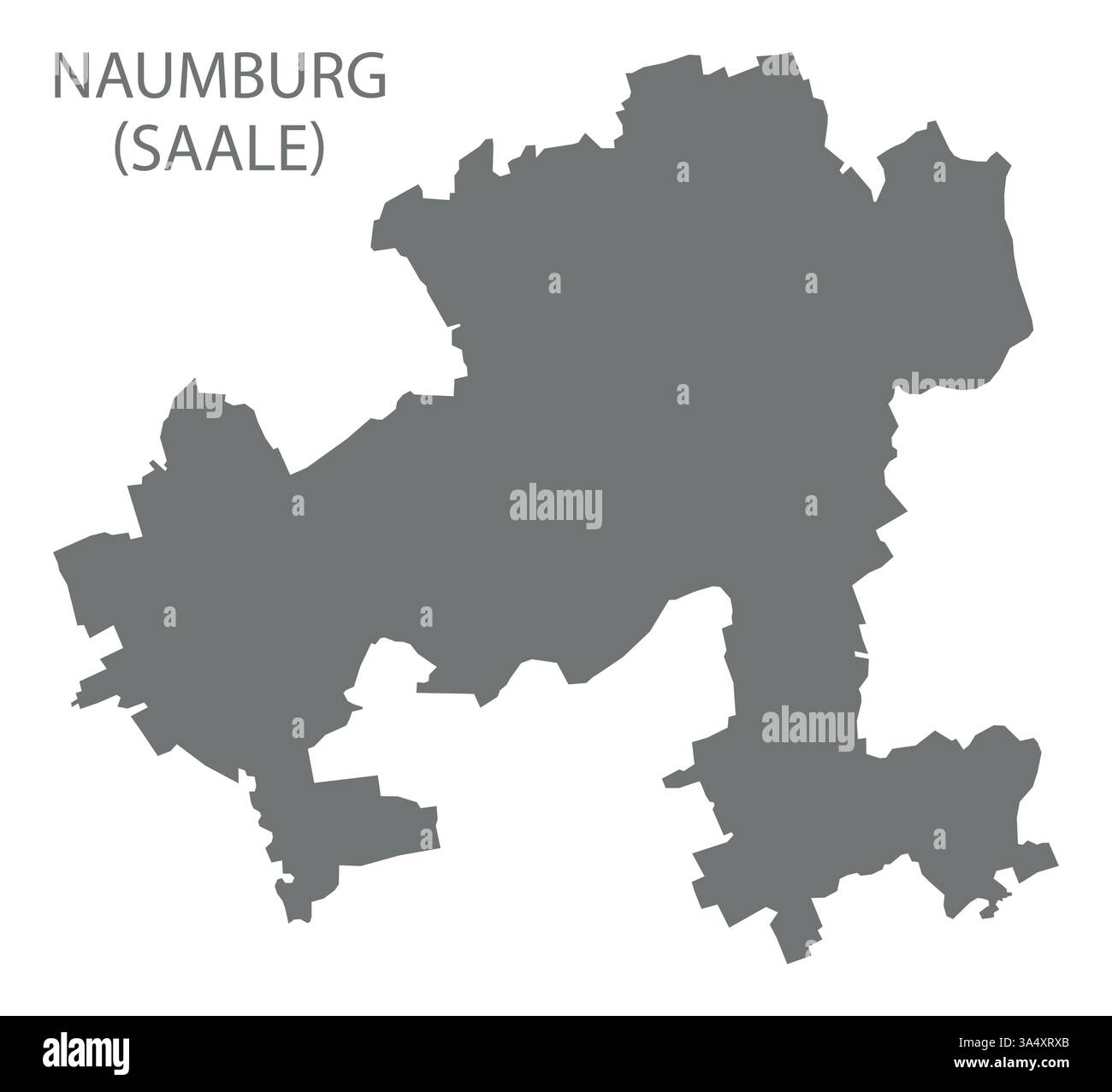 Naumburg Saale city map with boroughs grey illustration silhouette ...