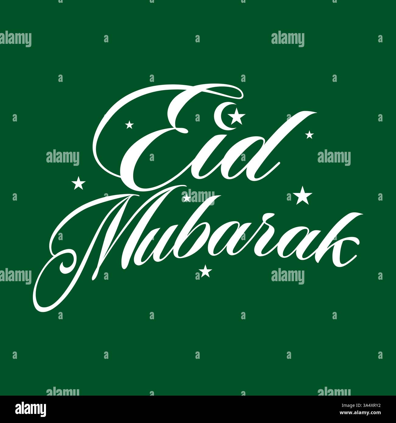 Minimalist Eid Mubarak calligraphy on a green background, decorated ...
