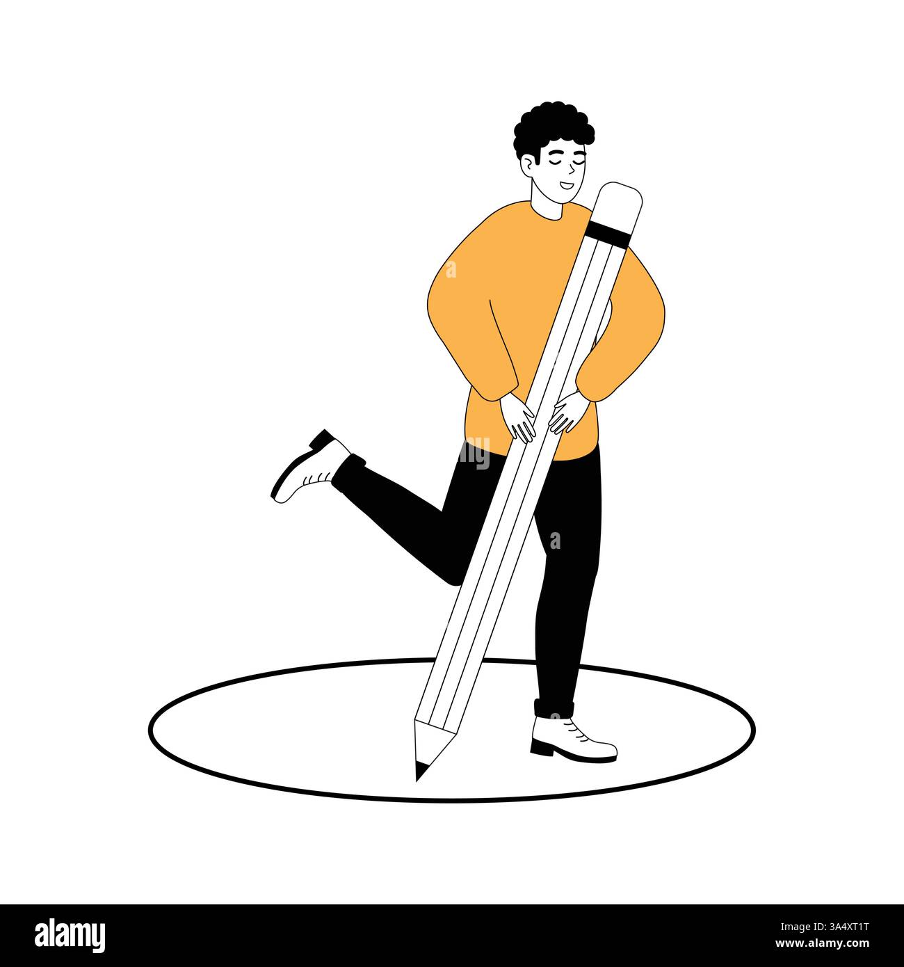 Pencil drawing line inside Stock Vector Images - Alamy