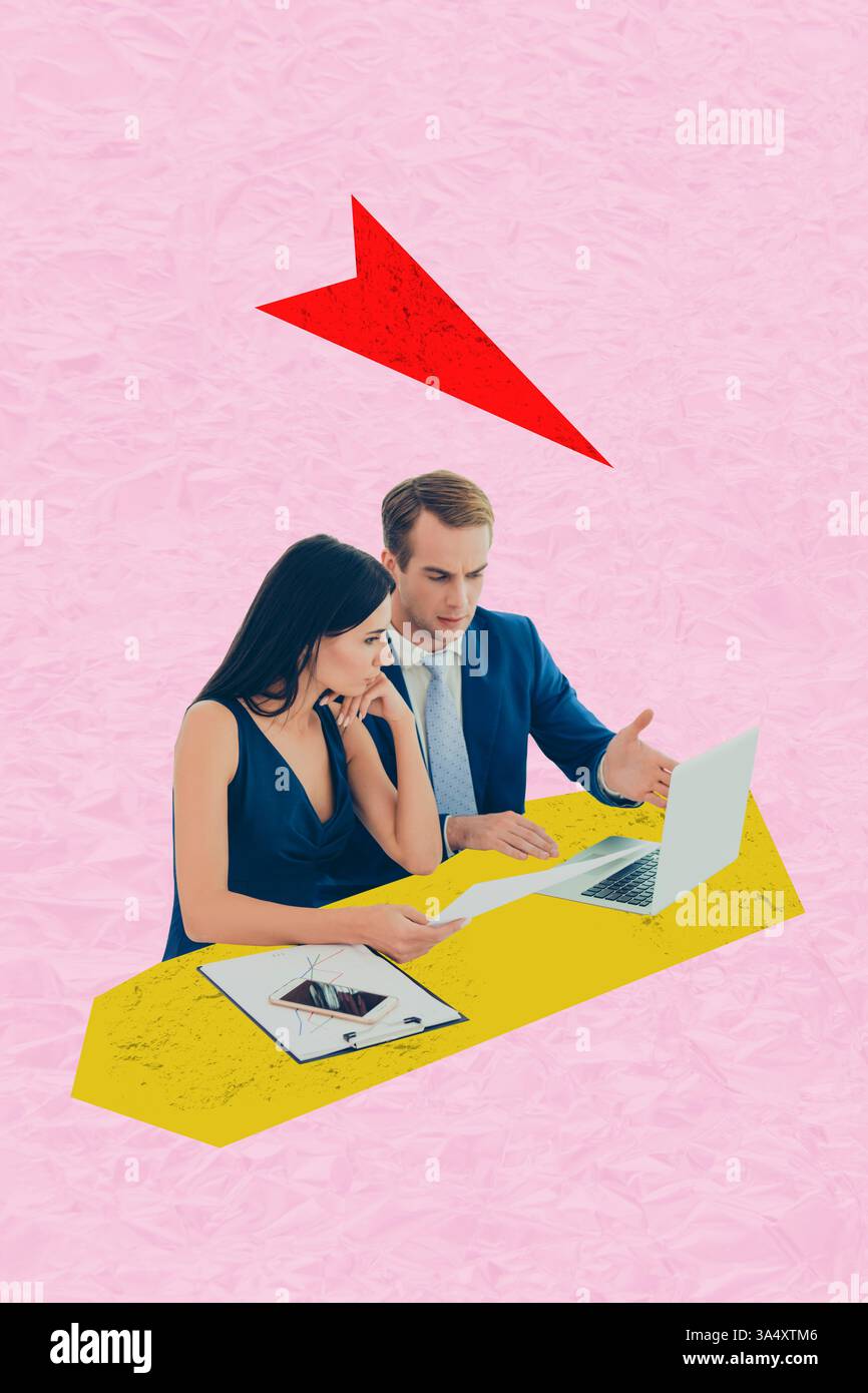 3D collage artwork composite sketch poster of human resources manager ...