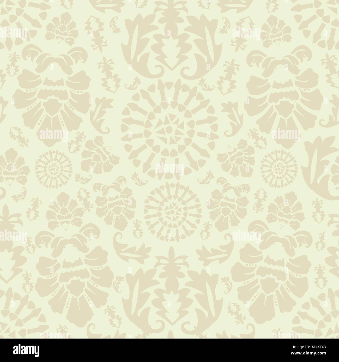 Baroque wallpaper. Decorative floral elements seamless fabric design ...