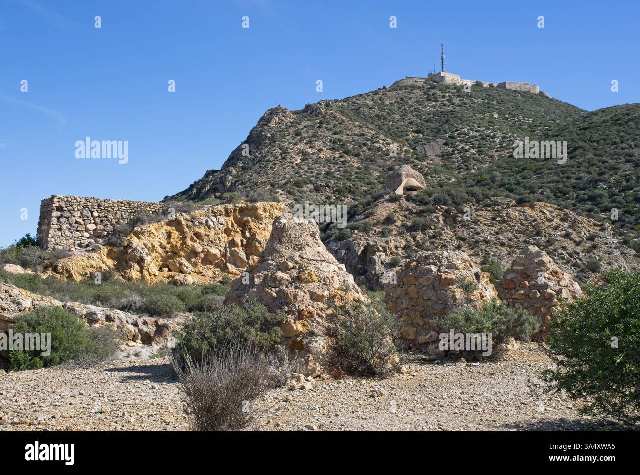 Cartagena, Spain - Mar 9, 2025: The coastal battery of Santa Ana ...