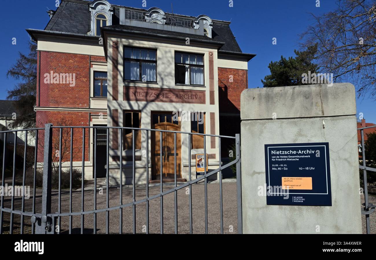 Weimar, Germany. 20th Mar, 2025. The entrance to the Nietzsche Archive ...