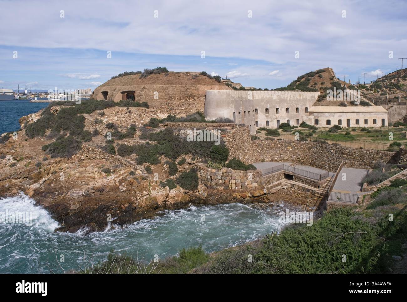 Cartagena, Spain - Mar 9, 2025: The coastal battery of Santa Ana ...