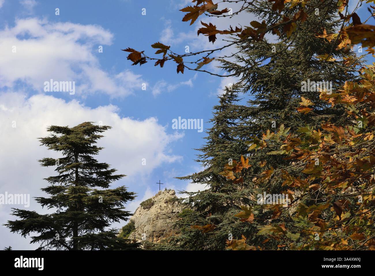 A cross on top of a hill in Lebanon Stock Photo - Alamy