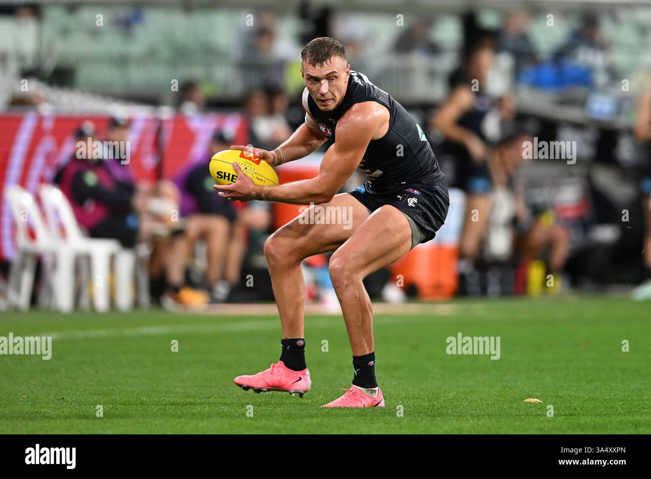Patrick Cripps of Carlton in action during the AFL Round 2 match ...