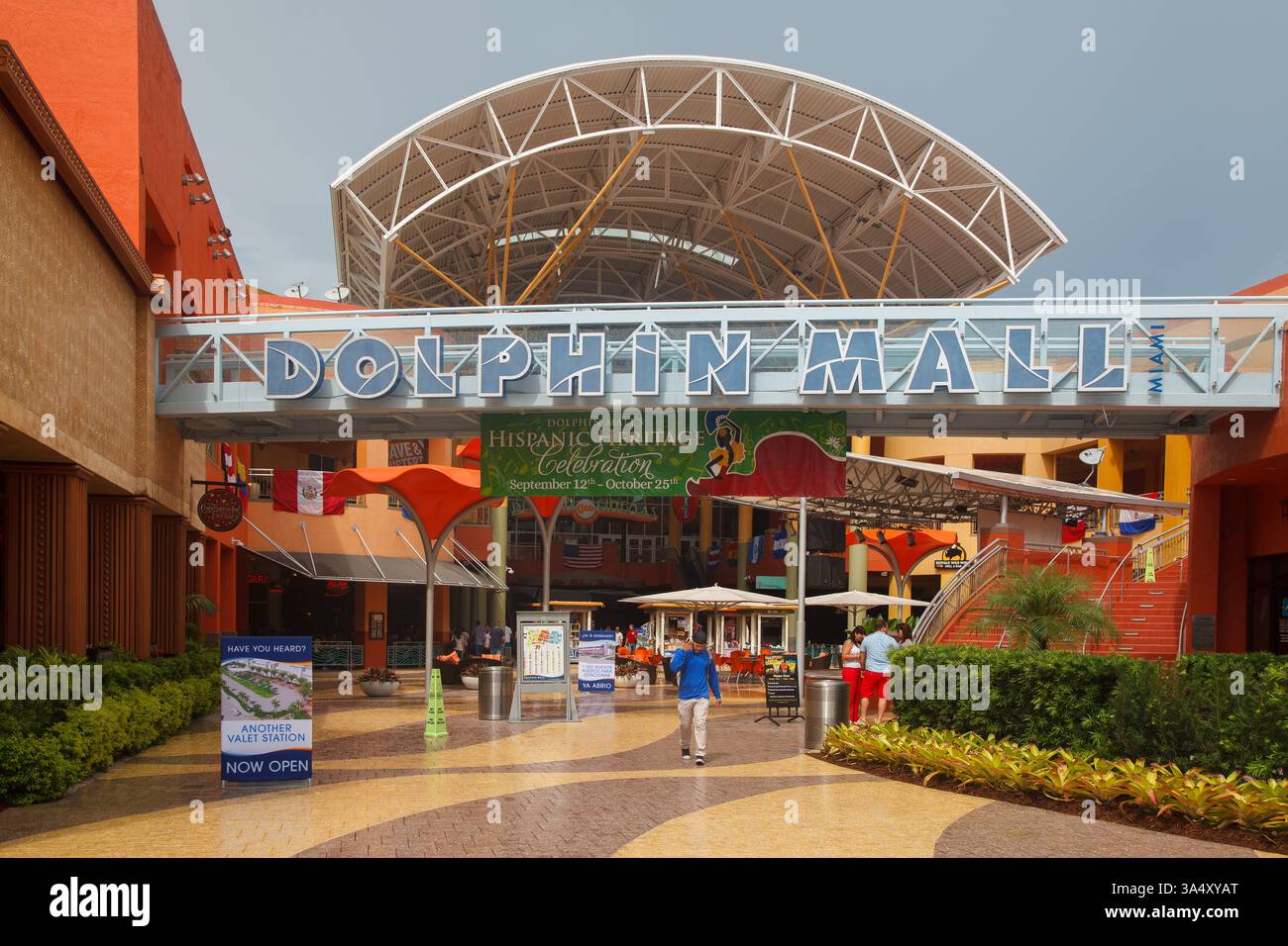 Inside the famous Dolphin Mall with its nice stores in Miami, Florida ...