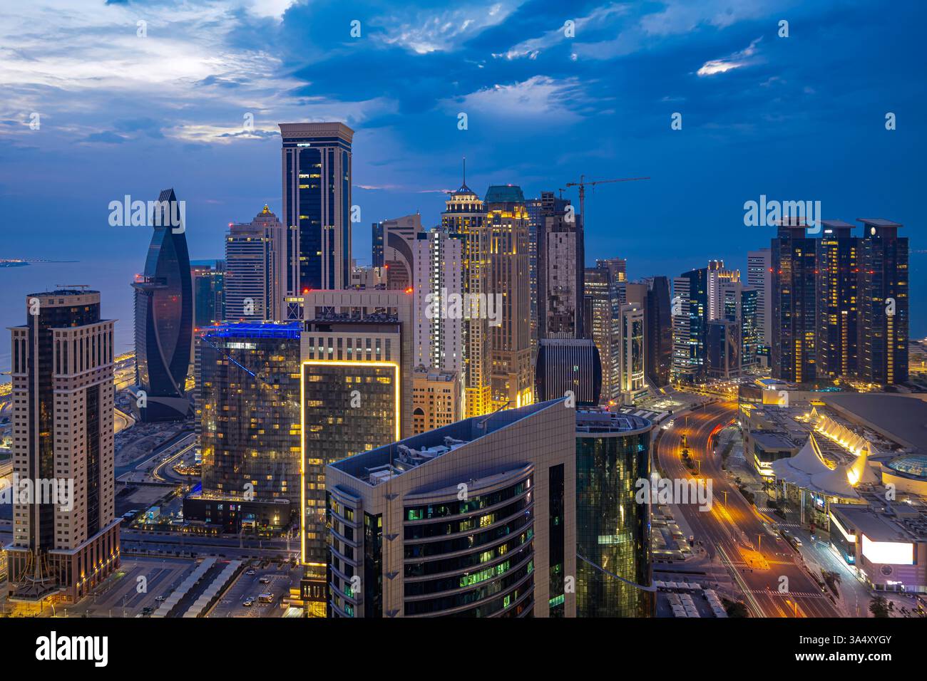 Doha Skyline view of west bay Doha Qatar Stock Photo - Alamy