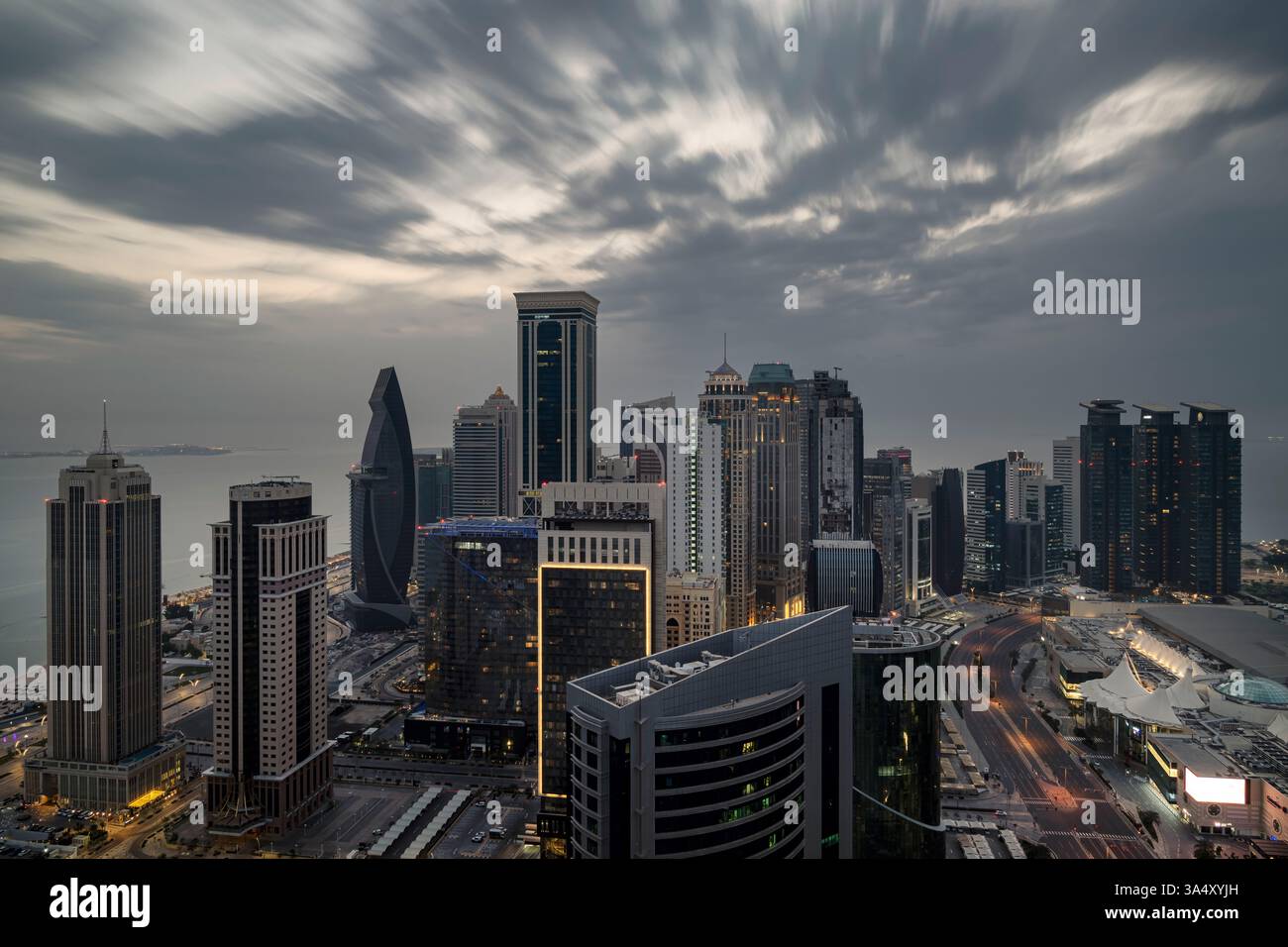 Doha Skyline view of west bay Doha Qatar Stock Photo - Alamy