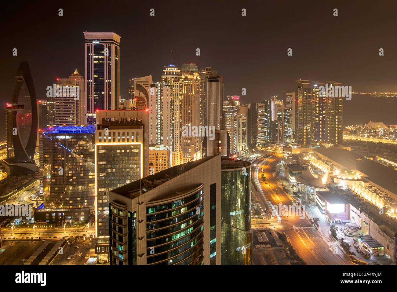 Doha Skyline view of west bay Doha Qatar Stock Photo - Alamy