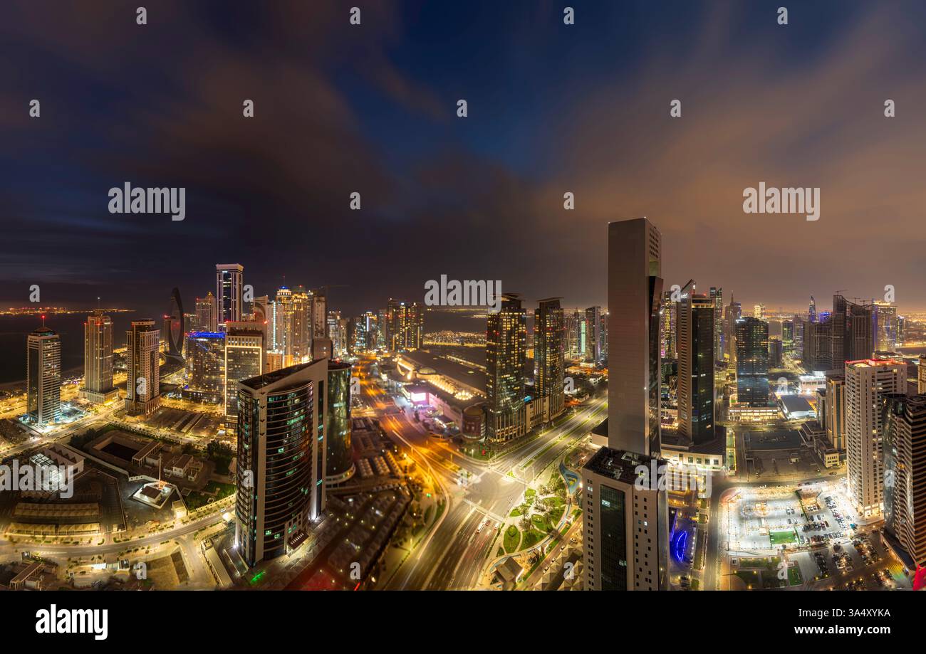Doha Skyline view of west bay Doha Qatar Stock Photo - Alamy