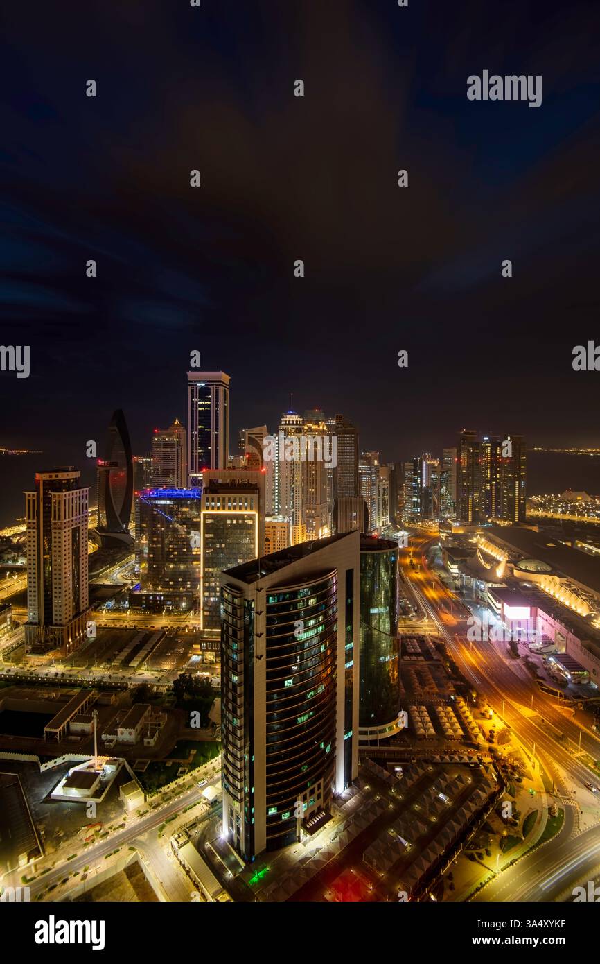 Doha Skyline view of west bay Doha Qatar Stock Photo - Alamy