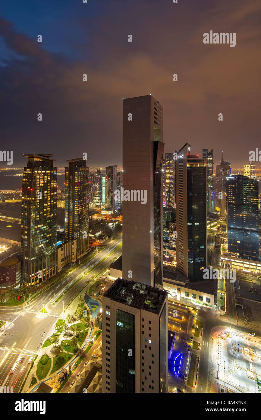 Doha Skyline view of west bay Doha Qatar Stock Photo - Alamy