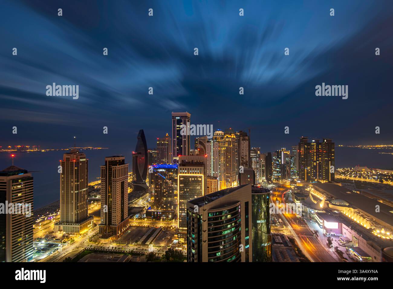 Doha Skyline view of west bay Doha Qatar Stock Photo - Alamy