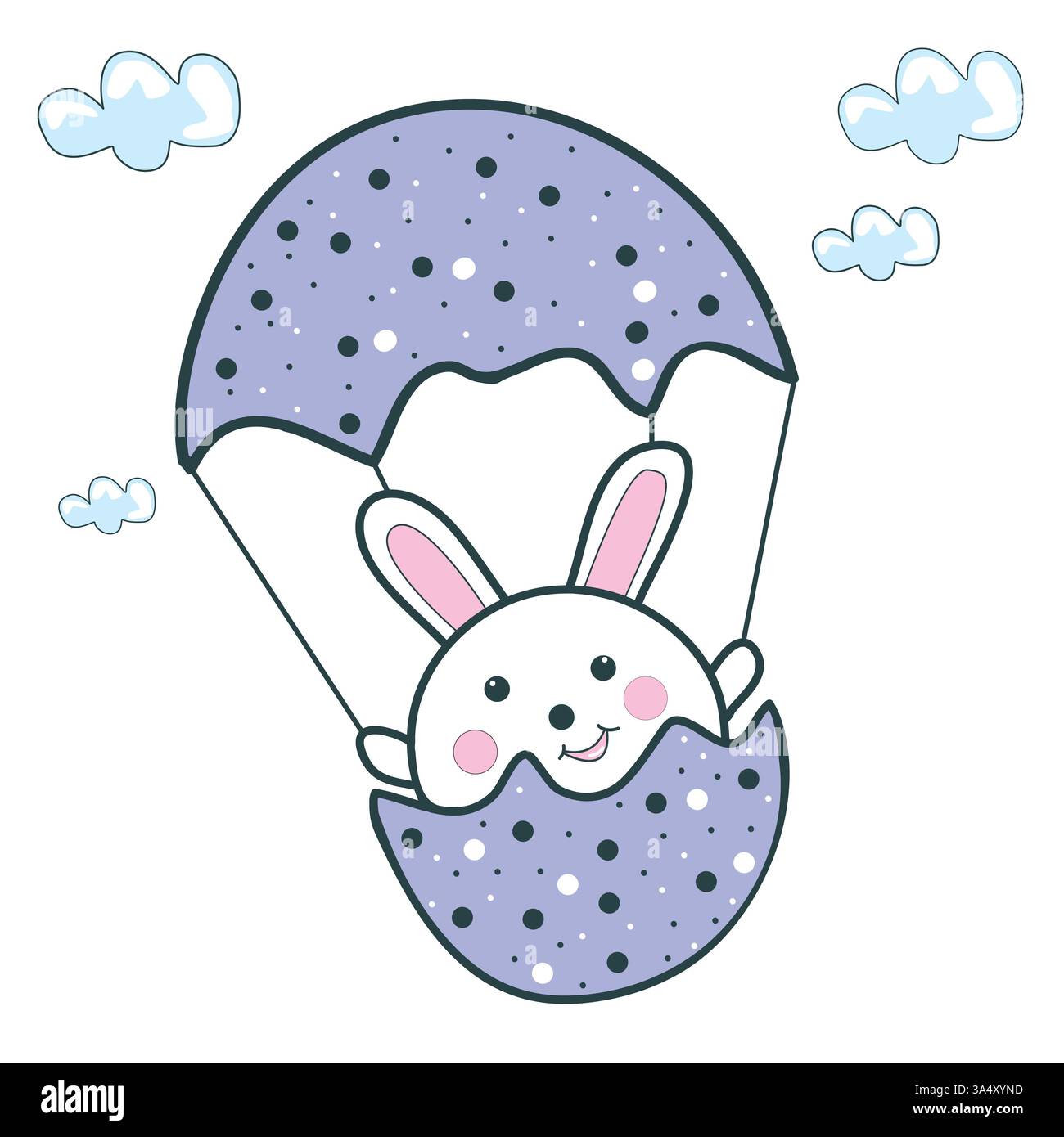 Bunny in balloon Cut Out Stock Images & Pictures - Alamy