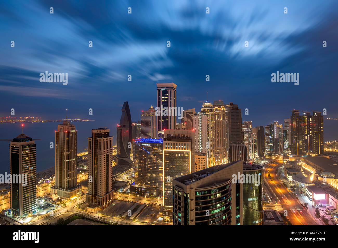 Doha Skyline view of west bay Doha Qatar Stock Photo - Alamy