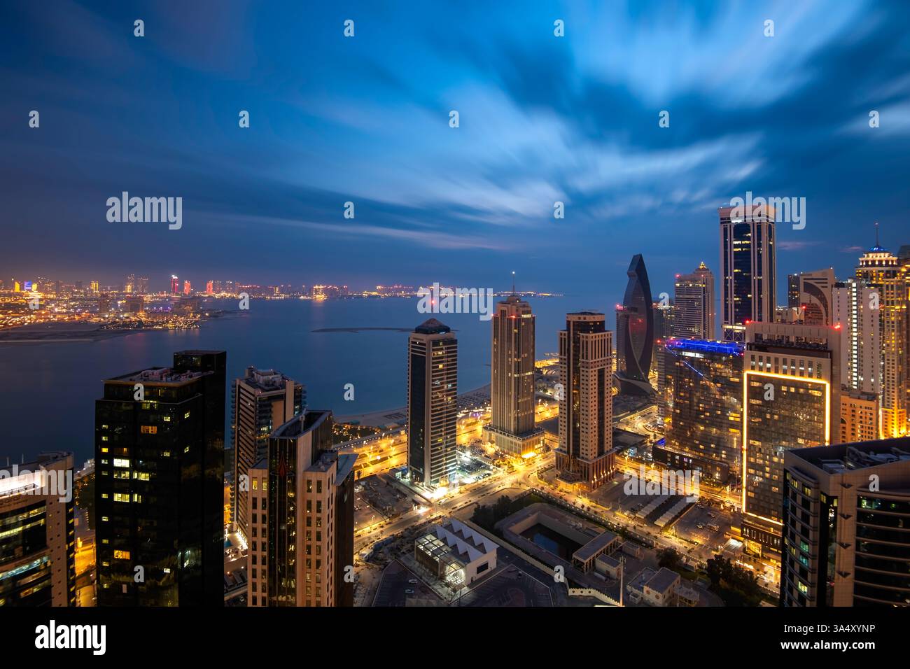 Doha Skyline view of west bay Doha Qatar Stock Photo - Alamy
