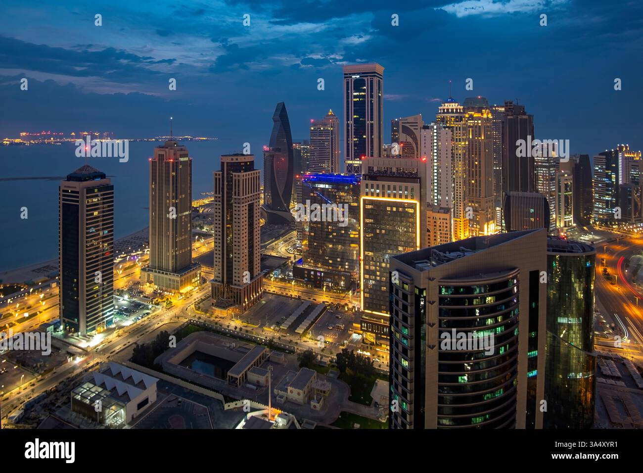Doha Skyline view of west bay Doha Qatar Stock Photo - Alamy