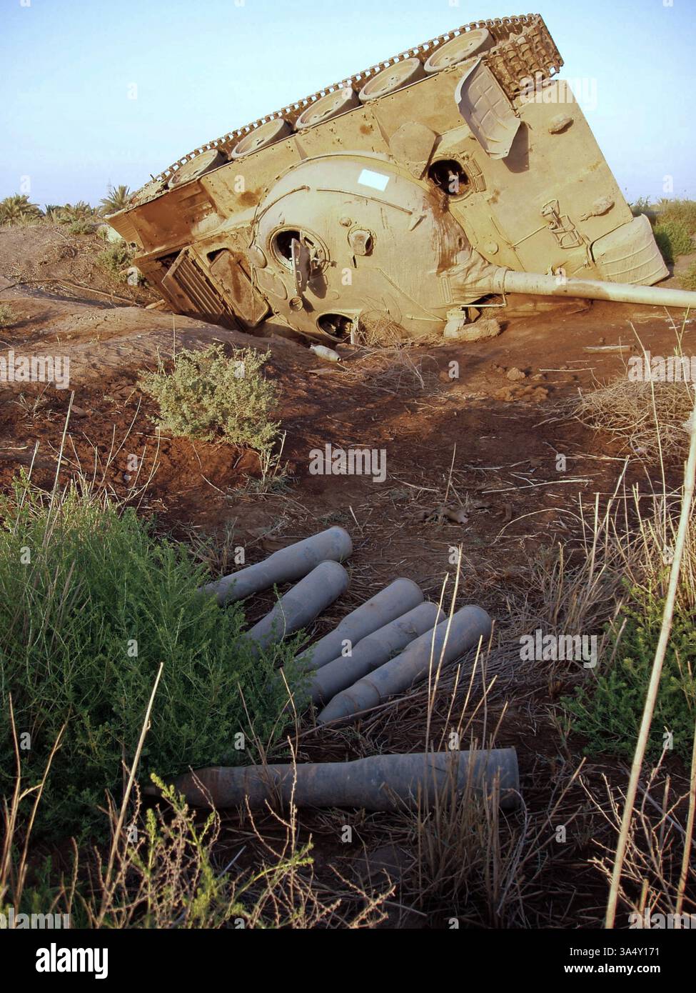 Wrecked tank on highway war hi-res stock photography and images - Alamy