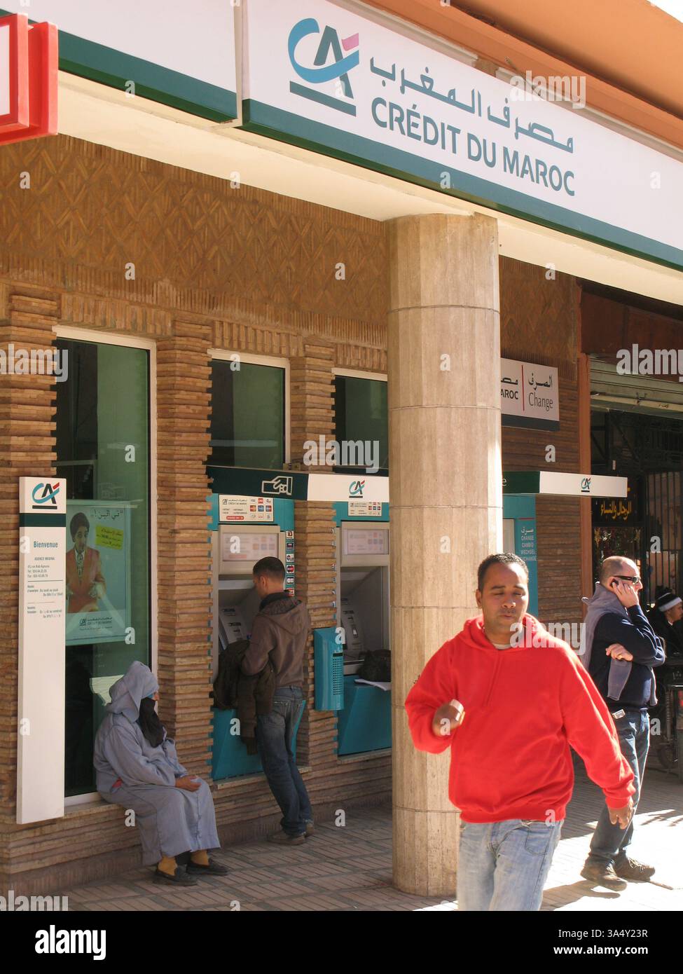 Morocco, Marrakech The Credit du Maroc bank Stock Photo - Alamy