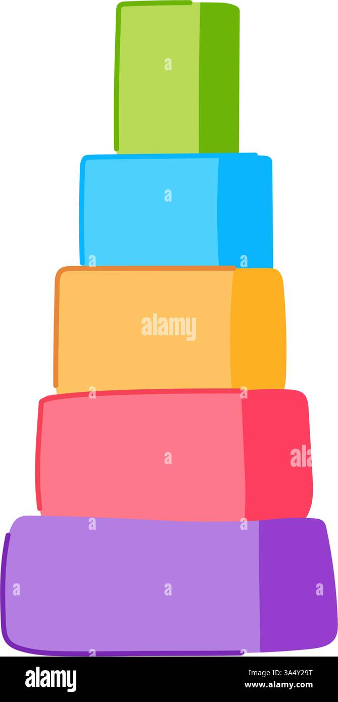 developmental stacking toy cartoon vector illustration Stock Vector ...