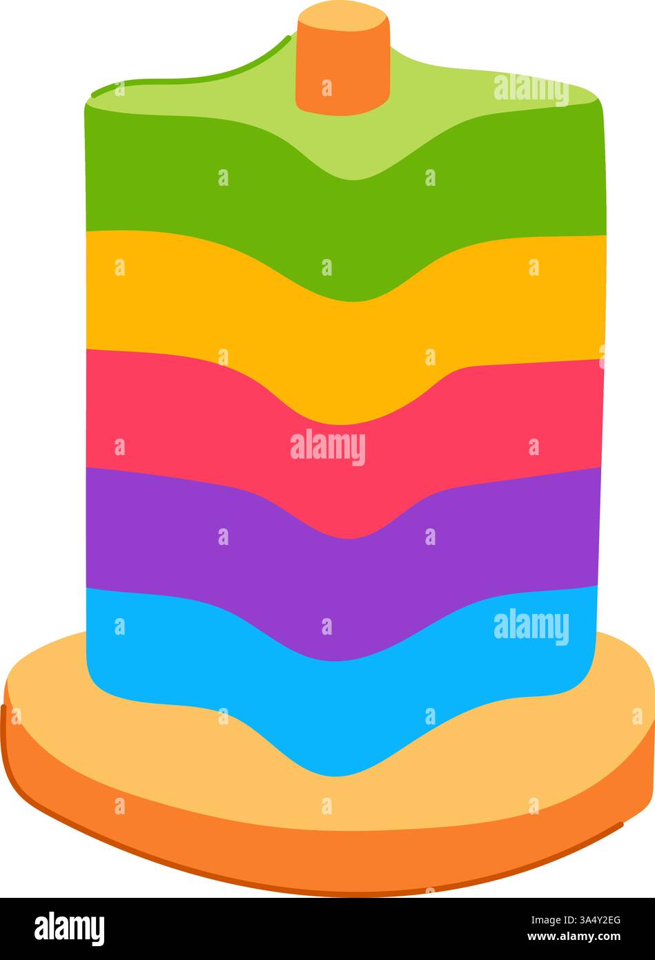 wooden stacking toy cartoon vector illustration Stock Vector Image ...