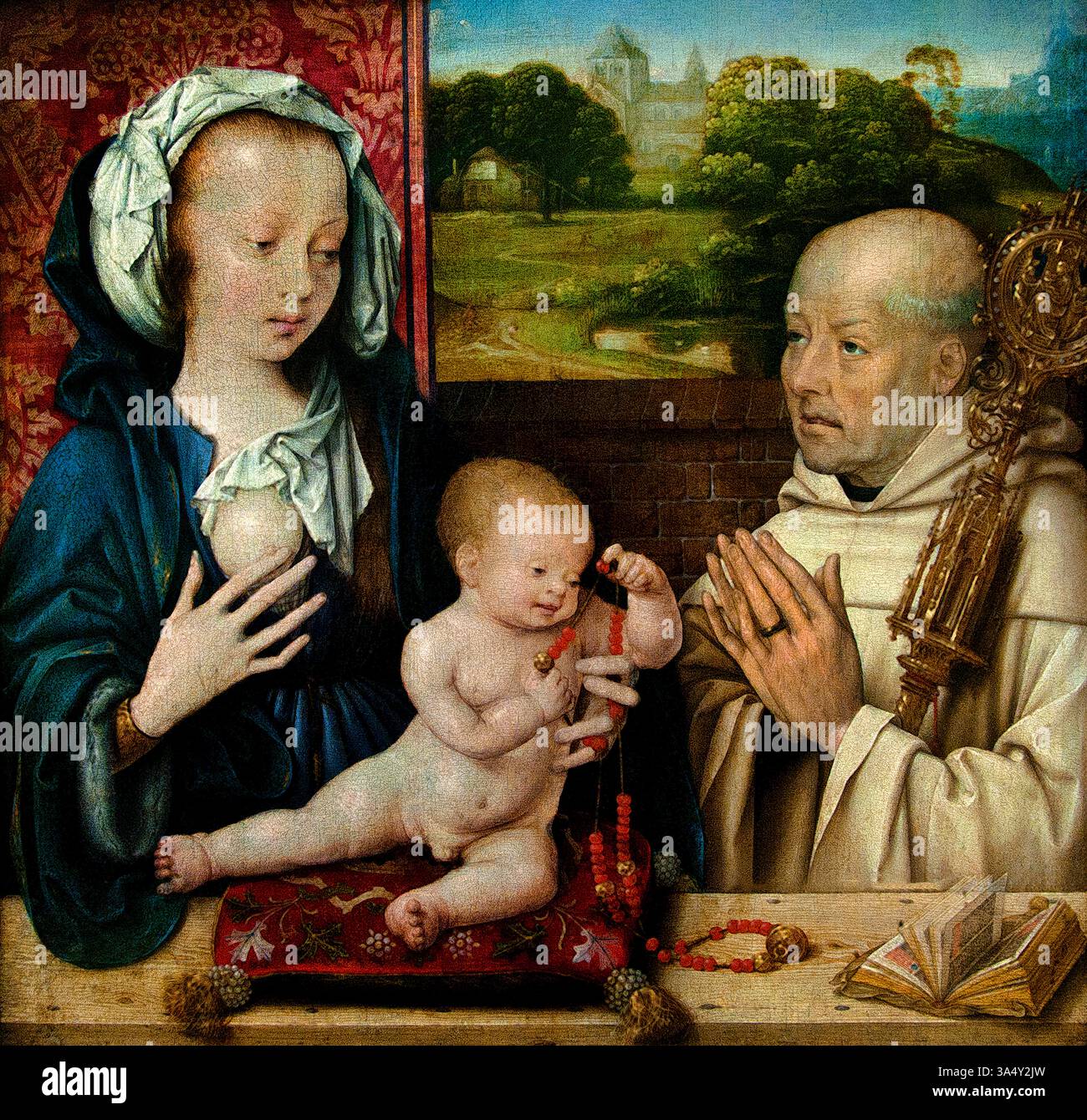 The Vision of St. Bernard by Joos van Cleve 1485 - 1540/1541 German Germany Belgian Louvre ...