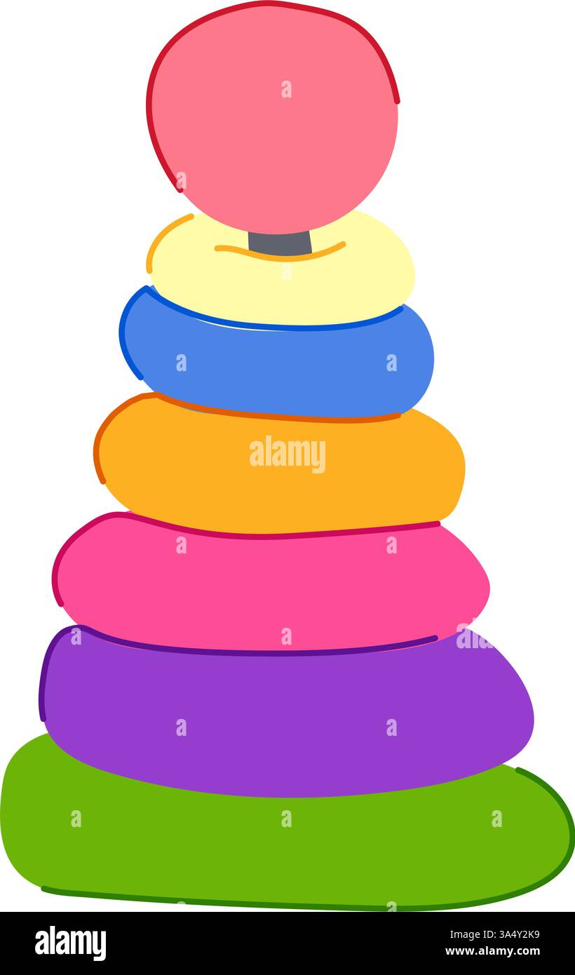 educational stacking toy cartoon vector illustration Stock Vector Image ...