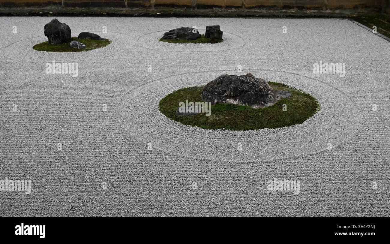 Japan, Kyoto city,Ryoan-ji temple,the rock garden Stock Photo - Alamy