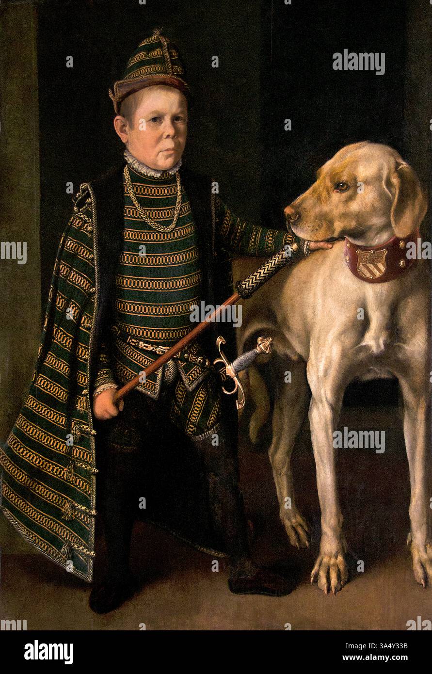 Of cardinal granvelle taking a big dog by hi-res stock photography and ...