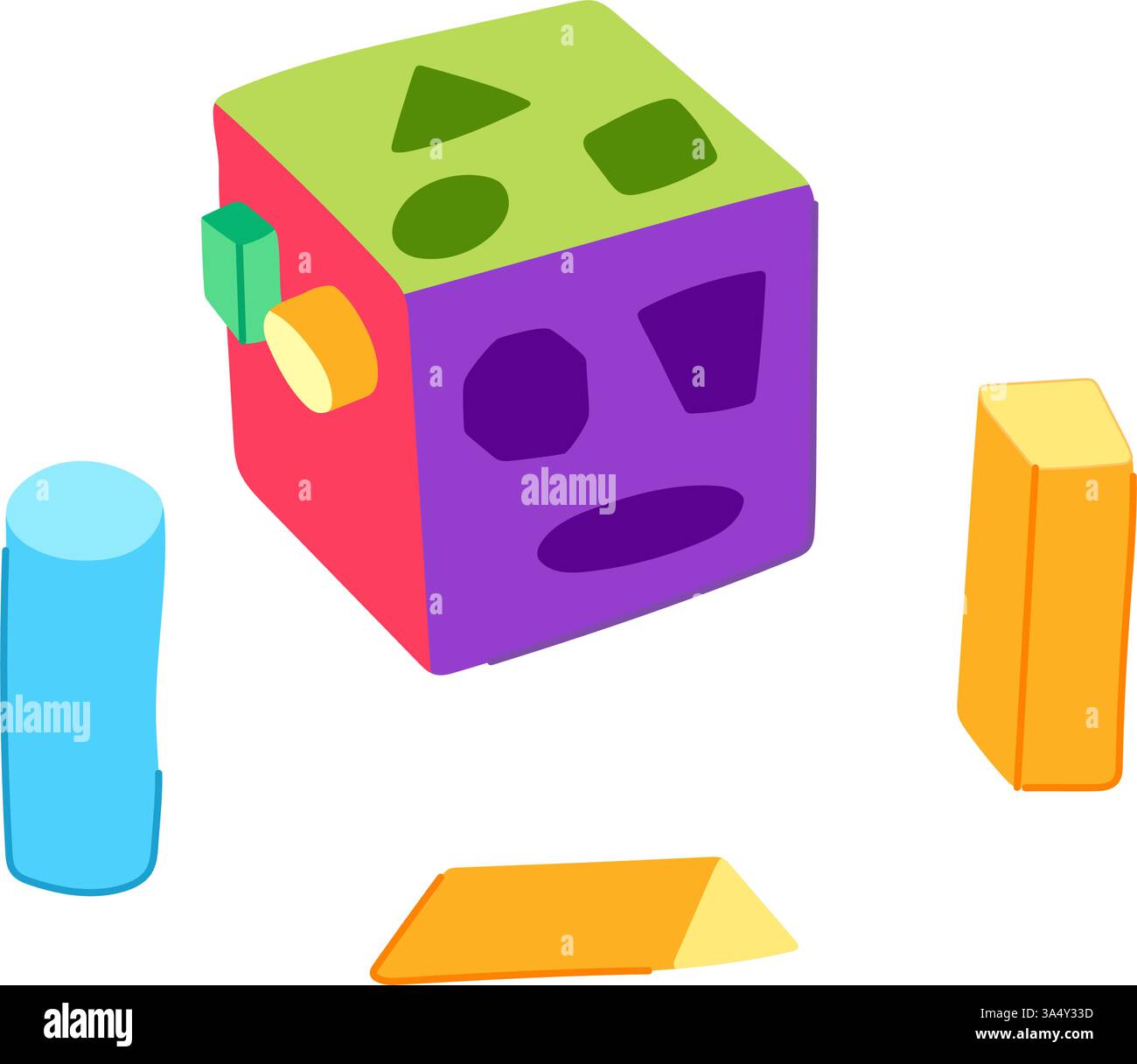 sorting stacking toy cartoon vector illustration Stock Vector Image ...