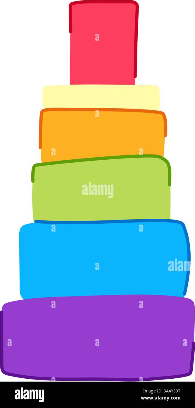 creative stacking toy cartoon vector illustration Stock Vector Image ...