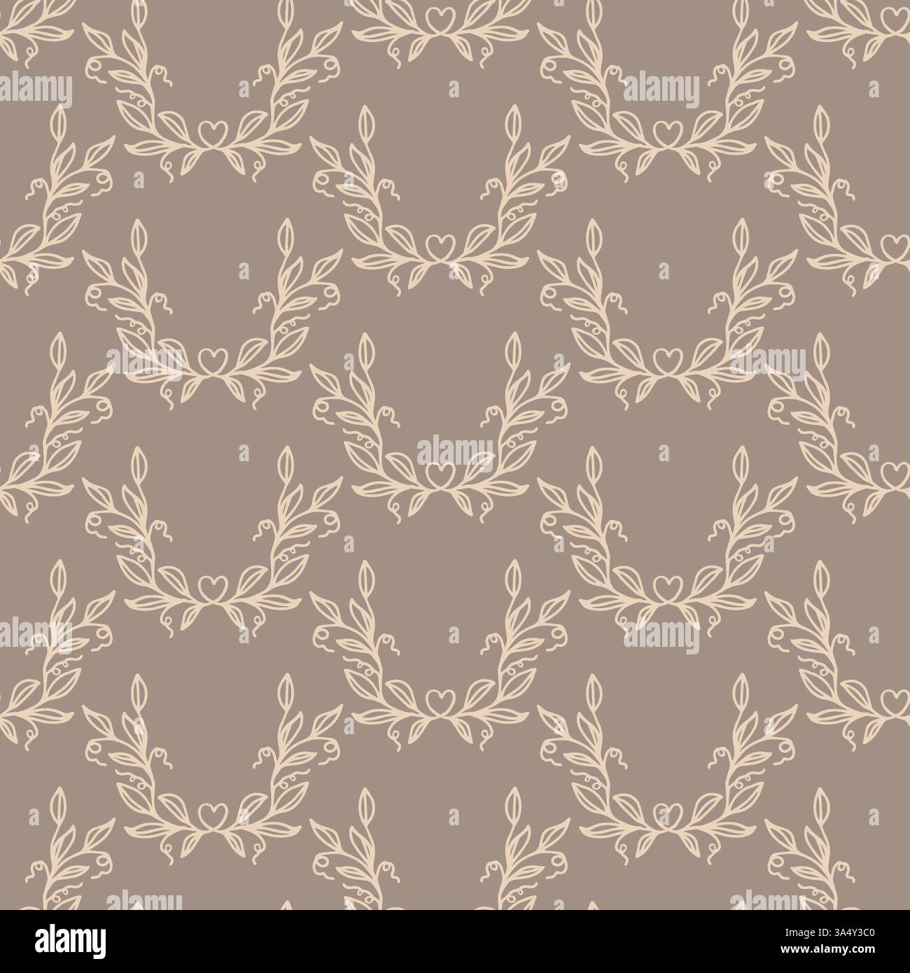 A leafy patterned fabric with a earth tone background The pattern is ...
