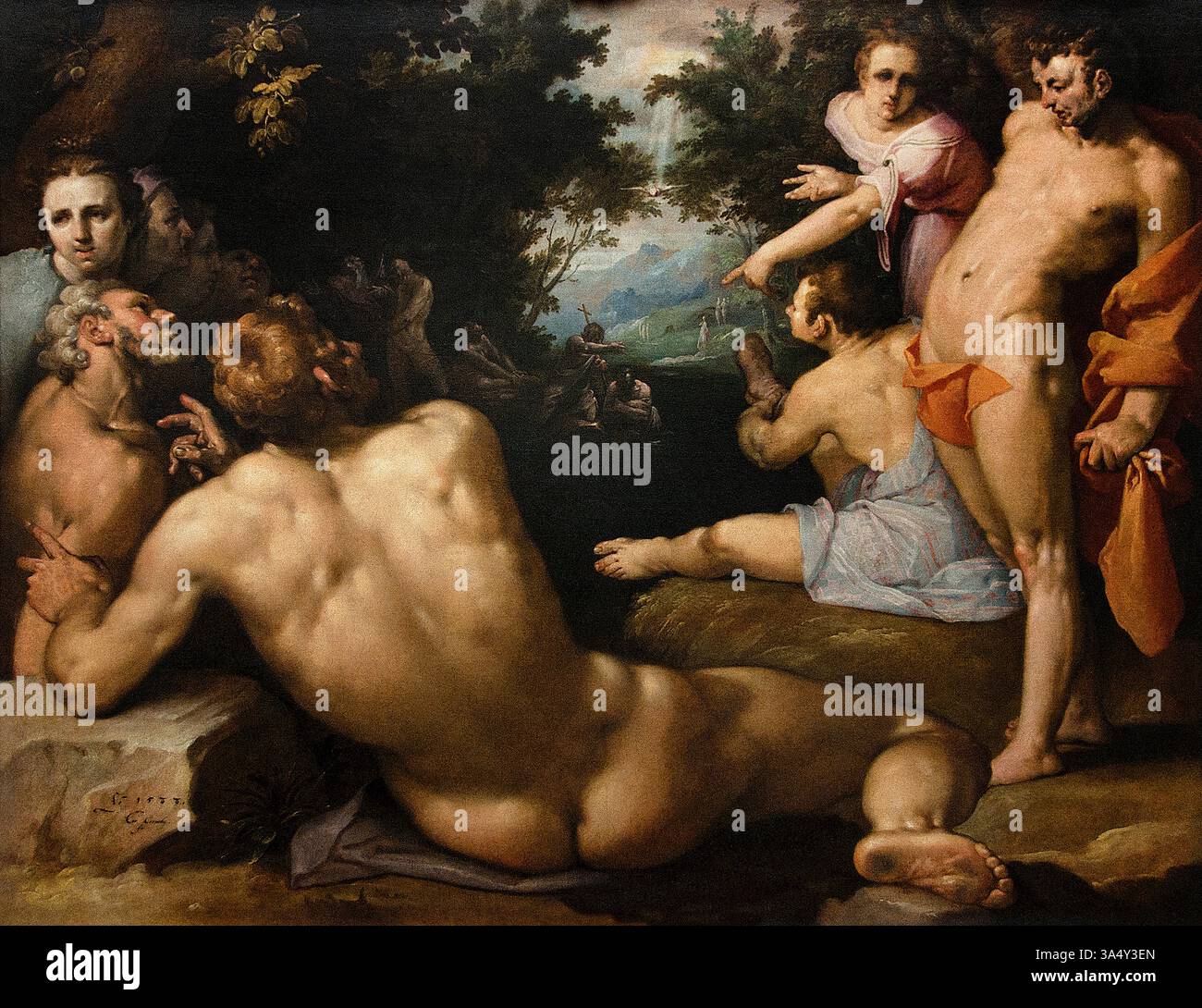 The Baptism of Christ 1588 - Cornelis van Haarlem from 1562 to 1638 Dutch Netherlands Louvre ...