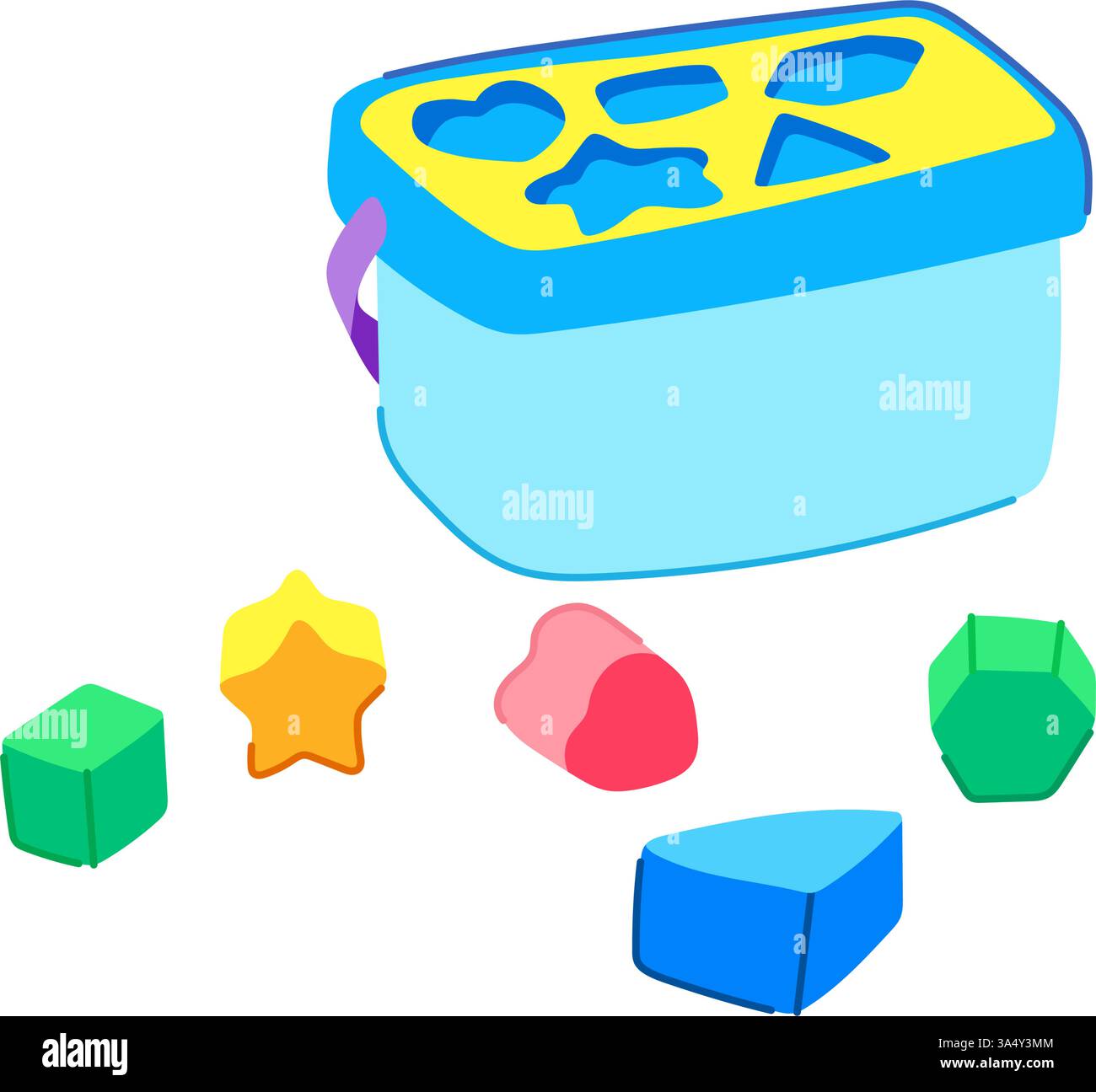 shapes stacking toy cartoon vector illustration Stock Vector Image ...