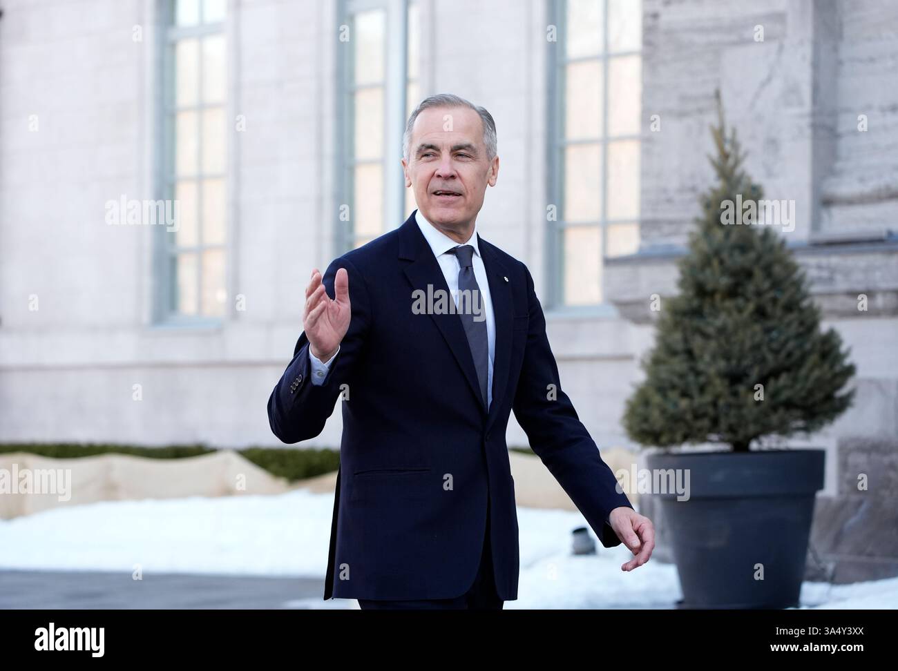 Ottawa, Canada. 14th Mar, 2025. Mark Carney arrives for a swearing in ...