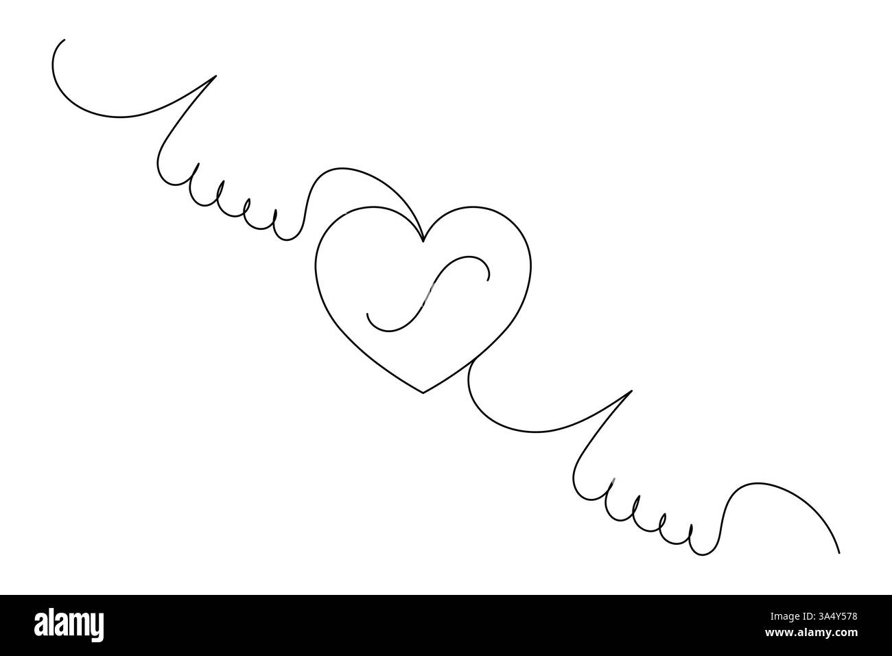 Love shape single line art and isolated minimalist outline vector icon ...