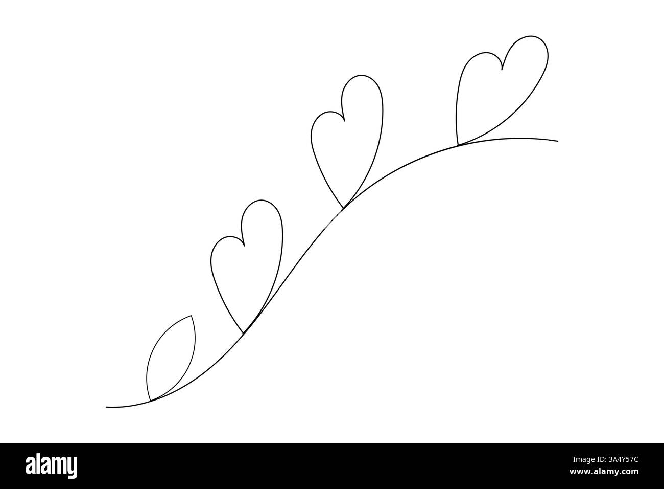 Love shape single line art and isolated minimalist outline vector icon ...