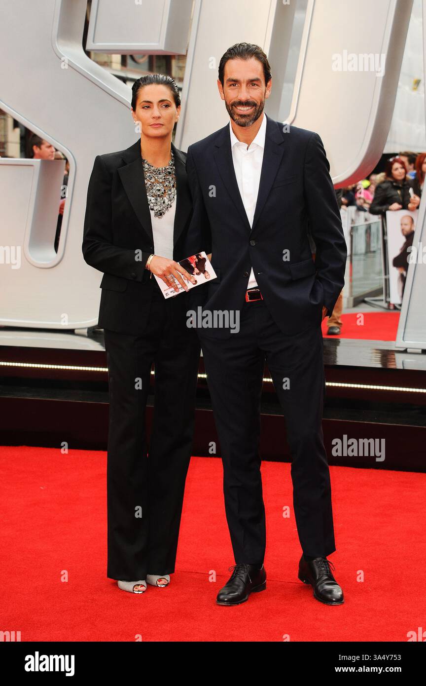 Robert Pires and wife Jessica Lemarie attend the 'Spy' UK Film Premiere ...