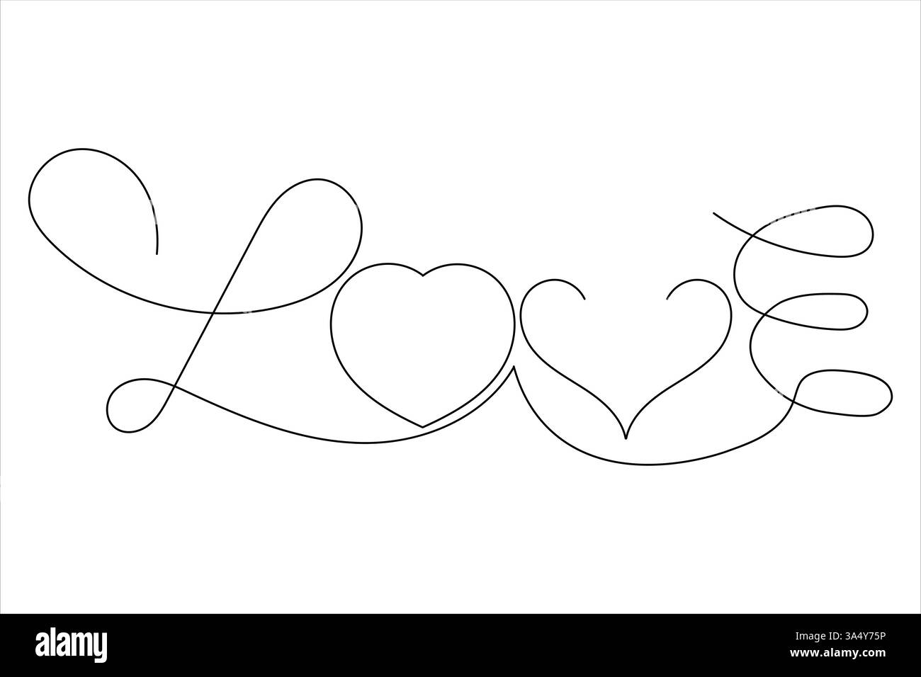 Love shape single line art and isolated minimalist outline vector icon ...