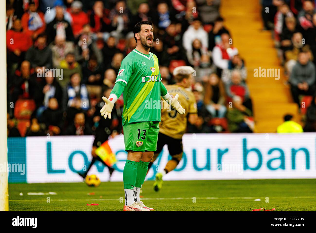 Augusto Batalla seen during LaLiga EA SPORTS game between teams of Rayo ...
