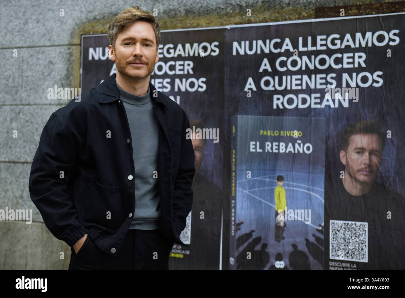 Actor Pablo Rivero poses for Europa Press on March 20, 2024, in Madrid ...
