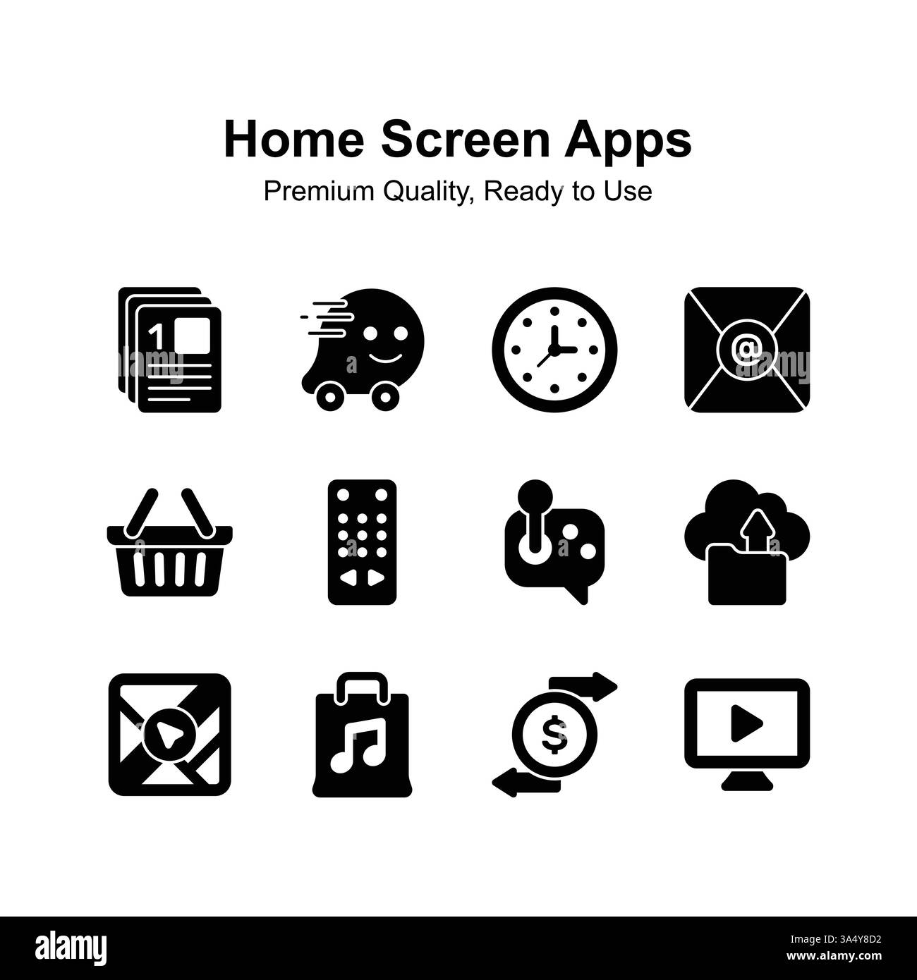 Visually perfect home screen apps icons set, ready to use and download ...