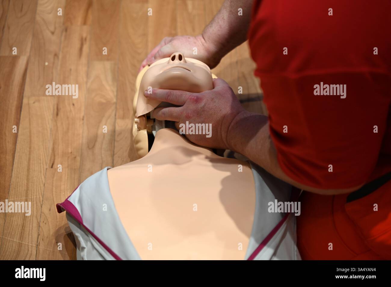 Berlin, Germany. 19th Mar, 2025. A first aid instructor from the German Red Cross (DRK ...