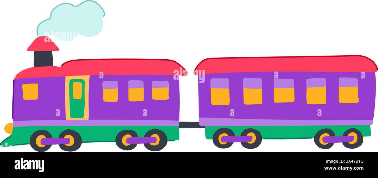 whistle train toy cartoon vector illustration Stock Vector Image & Art ...