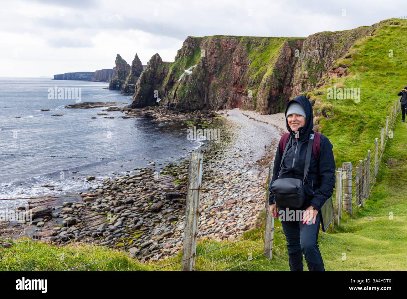 Duncansby Stacks, a breathtaking coastal wonder in Scotland, rise from the North Sea. Standing ...