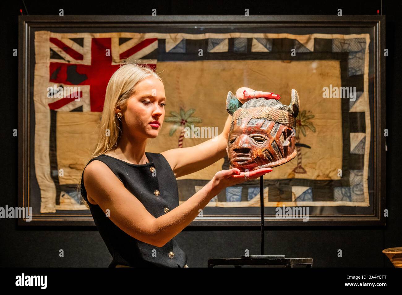 London, UK. 20 Mar 2025. Gelede mask from the Yoruba people South West ...