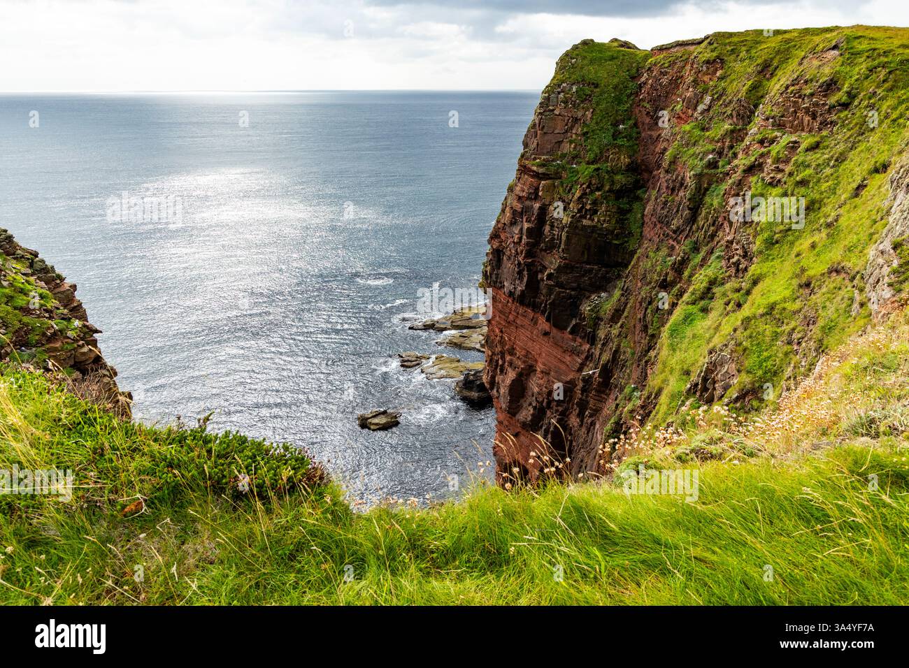 Duncansby Stacks, a breathtaking coastal wonder in Scotland, rise from the North Sea. Standing ...