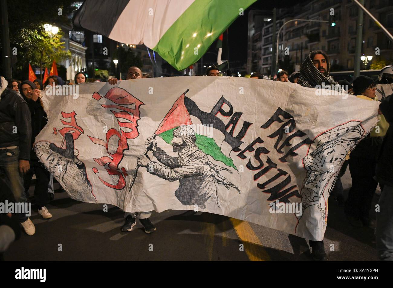 Athens, Greece, 19 March 2025. Pro Palestine protesters march to the ...